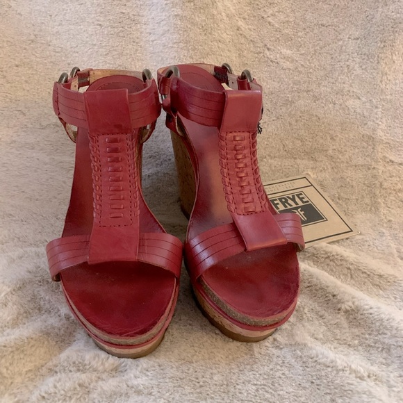 Frye | Shoes | Frye Red Leather Sandals Size 8 | Poshmark